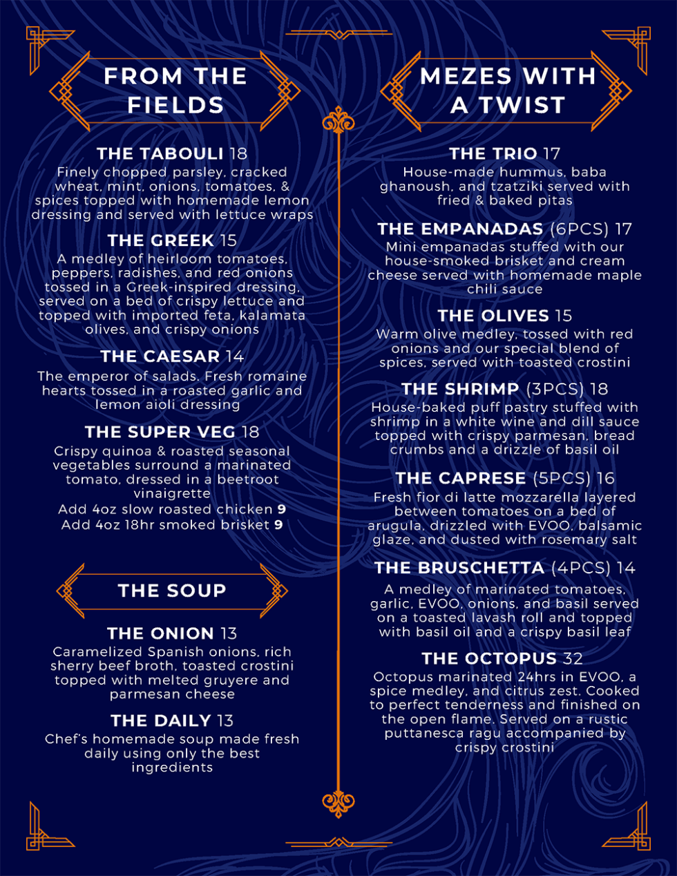 Mezes Menu - Blue Smoke Restaurant