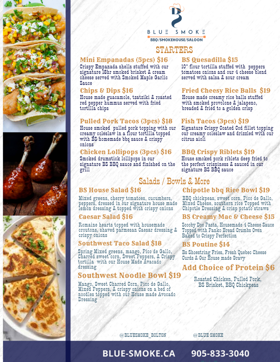 Mezes Menu - Blue Smoke Restaurant