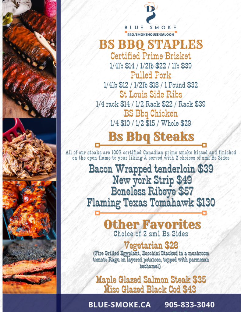 Mezes Menu - Blue Smoke Restaurant